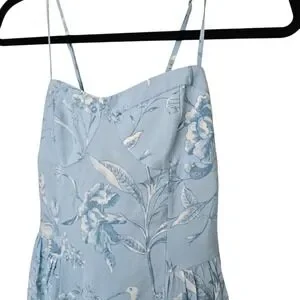 LOFT | Dresses | Loft Midi Dress Women 4p Blue Toile Floral Lace Up ...
